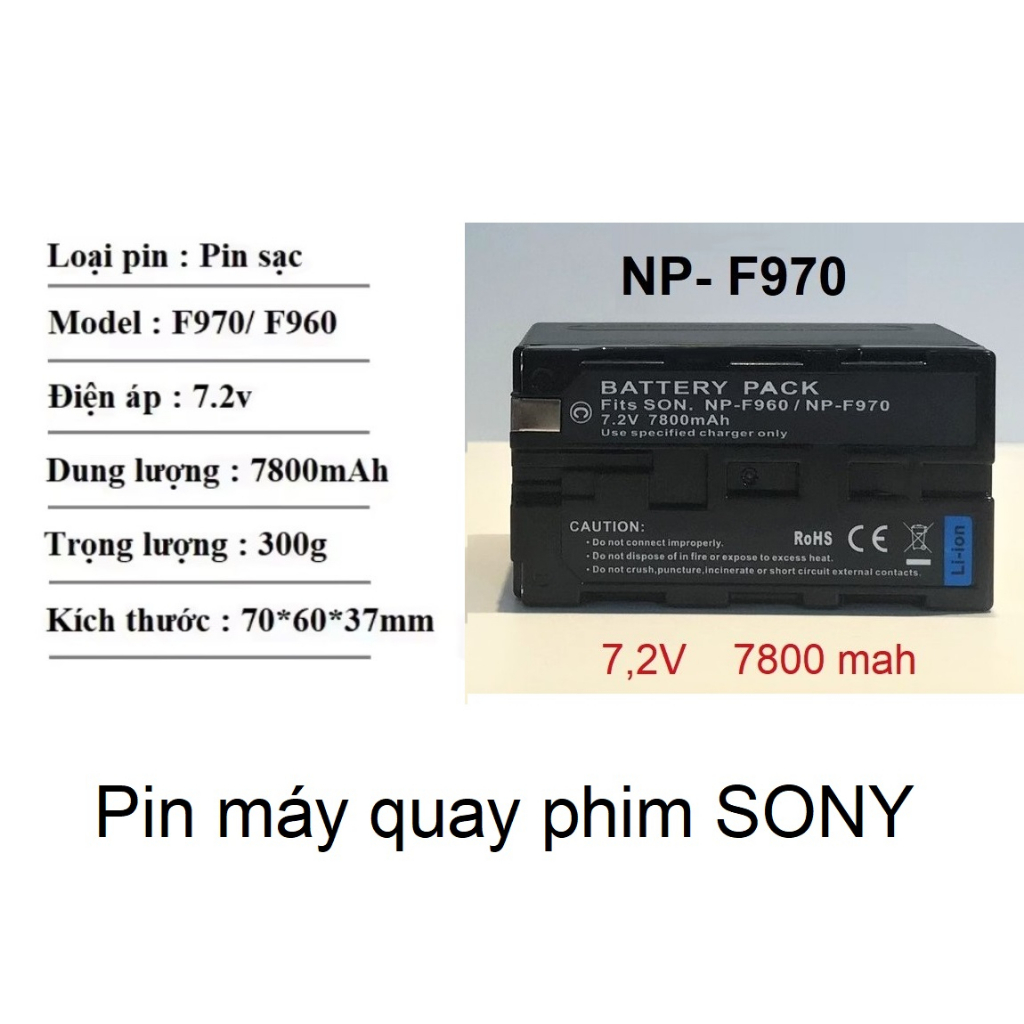 Pin NP-F 990, NP-F980 dung lượng khủng dùng cho Máy quay phim SONY, Đèn ...