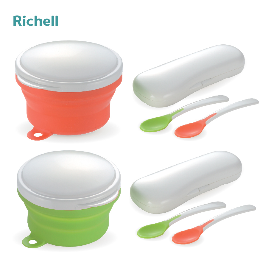 Chén ăn dặm gấp gọn kèm muỗng Richell | Shopee Việt Nam