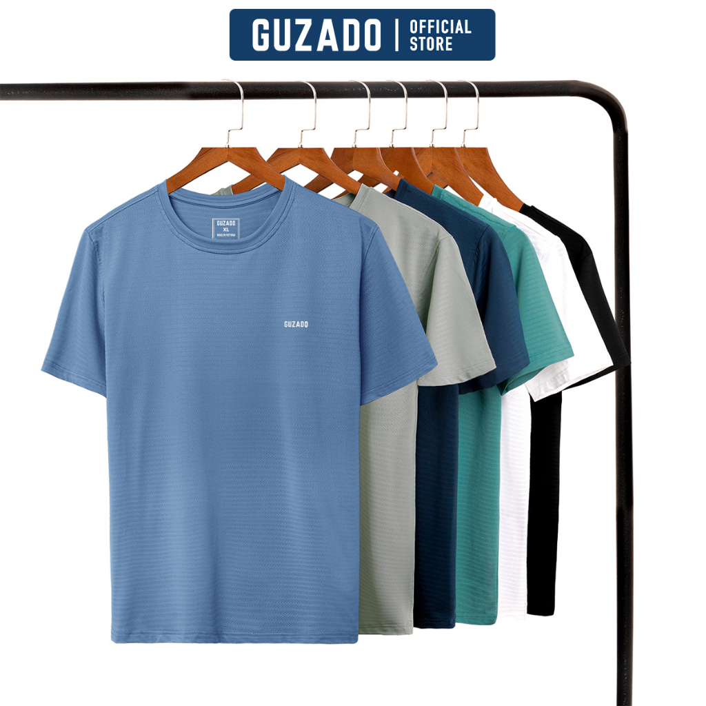 Áo thun thể thao nam Guzado chất coolmax thể thao mát lạnh thoáng khí ...