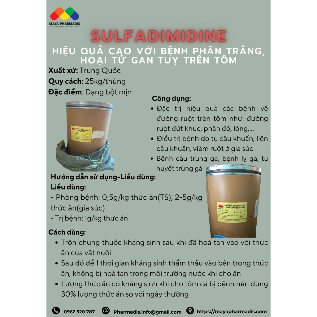 Sulfadimidine nguyên liệu trong thú y, thuỷ sản | Shopee Việt Nam