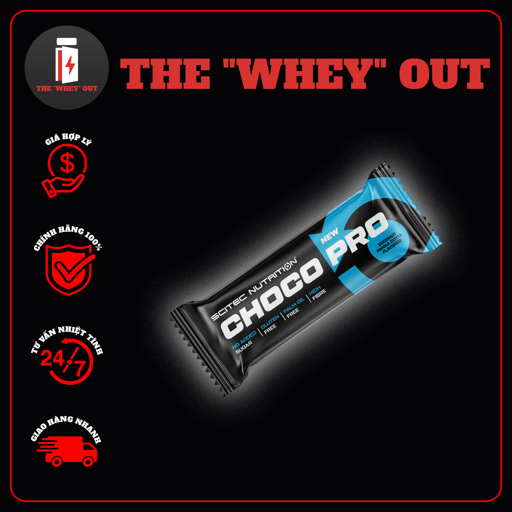 Protein Bar Scitec Nutrition Choco PRO Bánh Protein vị dừa | Shopee ...