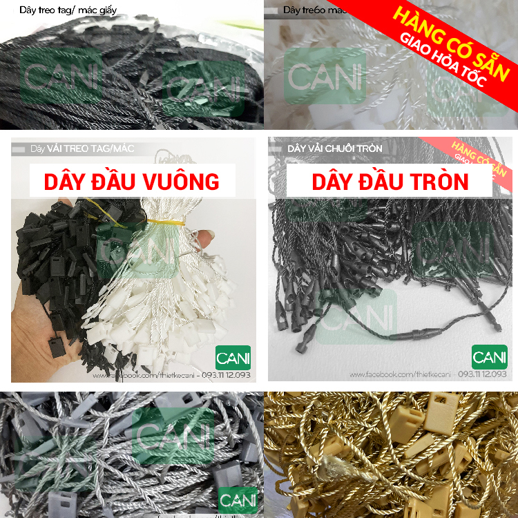 (Búi lẻ hoặc Nguyên Túi) Dây Vải (dầu vuông - đầu tròn) Dây treo tag ...