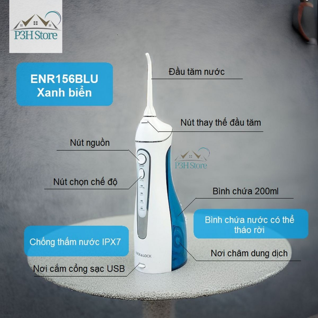 Máy Tăm Nước Không Dây Lock&Lock Cordless Oral Irrigator ENR156BLU ...