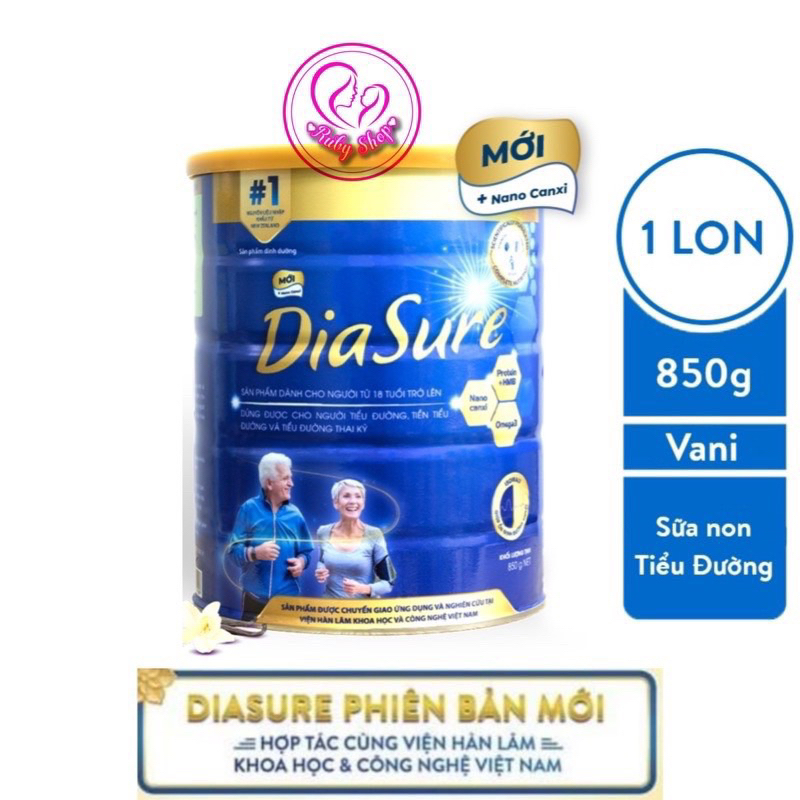 Sữa tiểu đường Diasure bản mới 850g chính hãng - Ổn định đường huyết ...