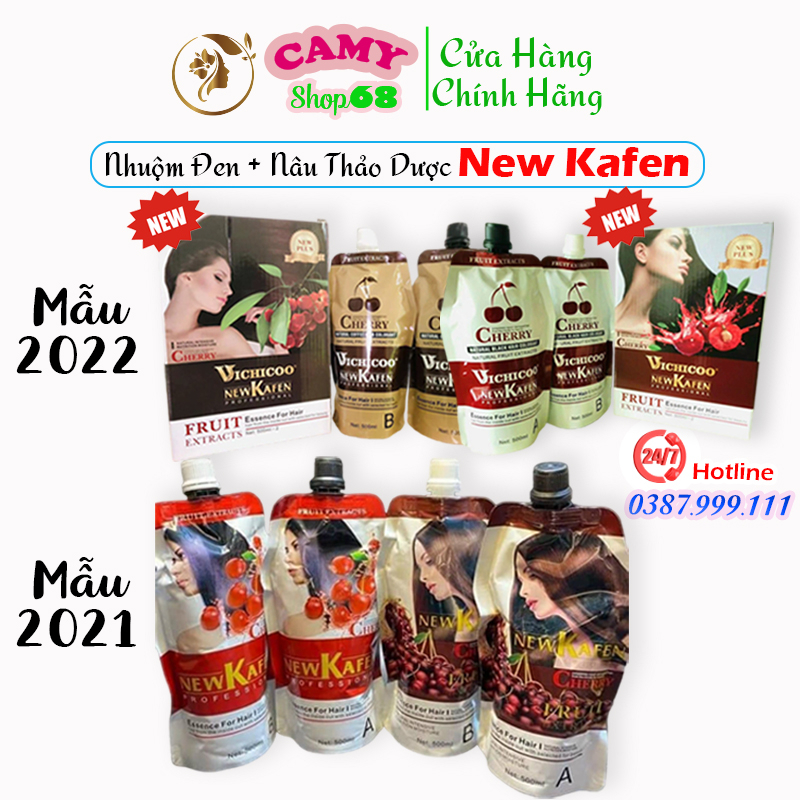 New Kafen _ Thuốc nhuộm đen (nâu) New Kafen cao cấp phủ bạc 100% ngay lần dùng đầu tiên và không ...