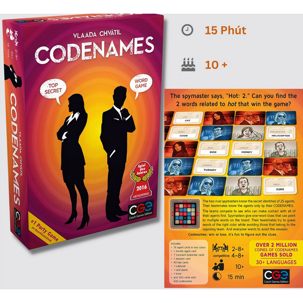Bộ Trò chơi Boardgame Codenames - Codenames Picture Words Duet Deep ...