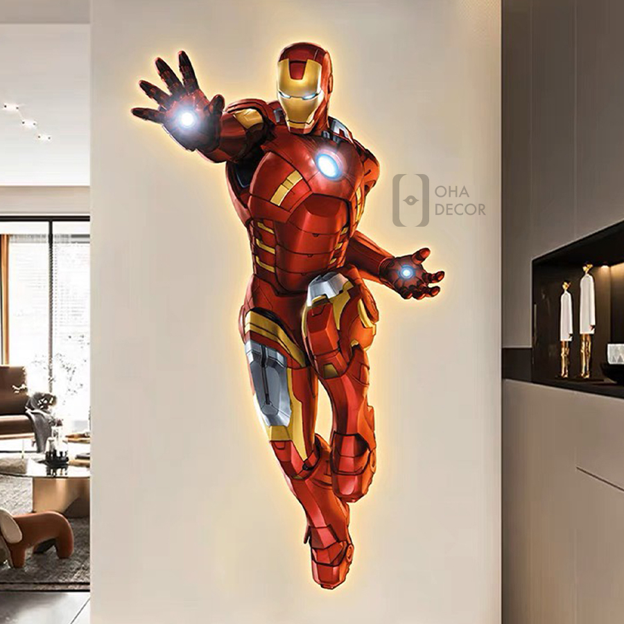 Tranh 3D LED Cắt Siêu Anh Hùng Marvel Treo Tường Tráng Gương Trang Trí ...