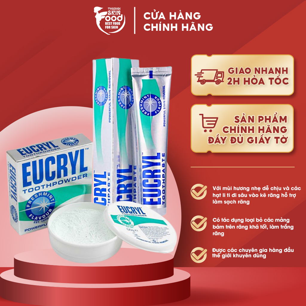 Bột Tẩy Trắng Răng Eucryl Toothpowder Freshmint 50g | Shopee Việt Nam