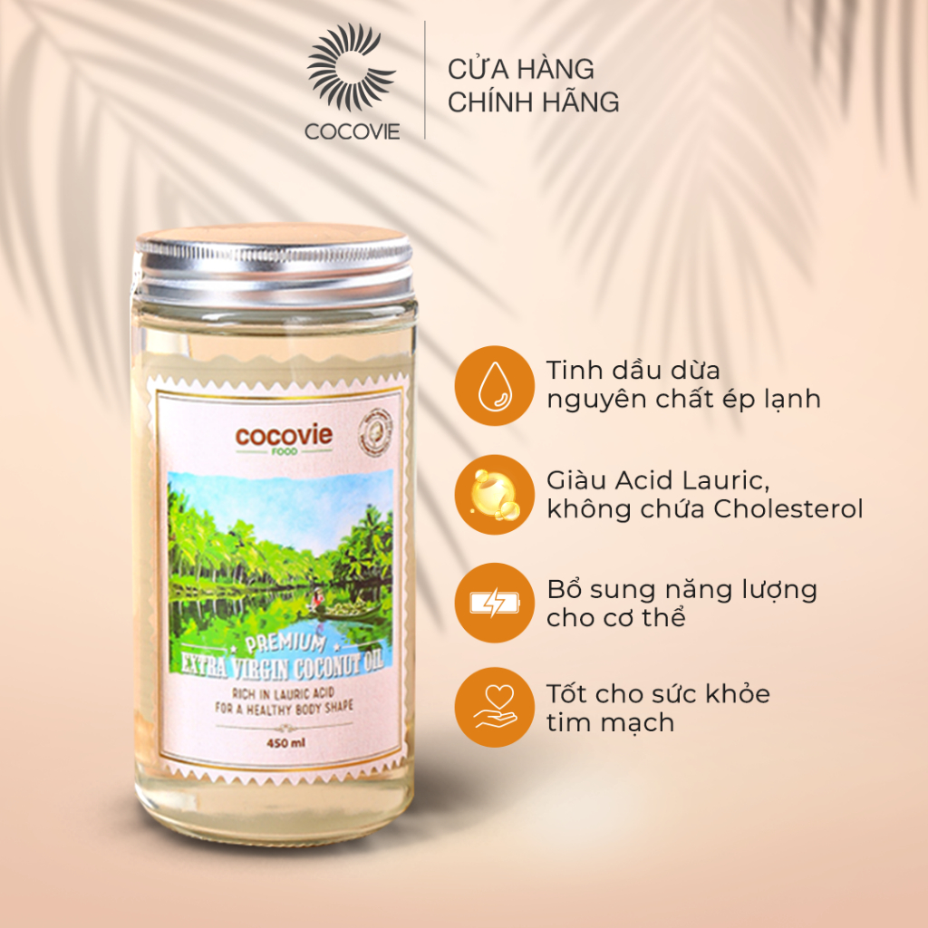 Dầu Dừa Tinh Khiết Thượng Hạng Cocovie bổ sung nguồn dinh dưỡng cho cơ ...