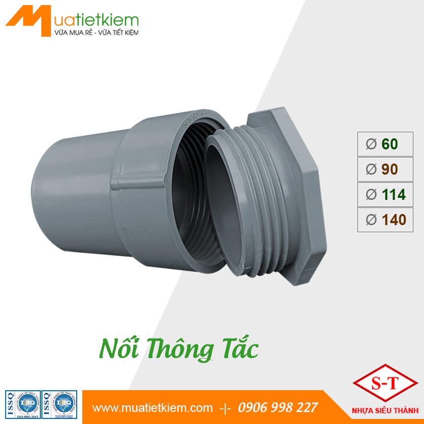 Nối Thông Tắc PVC phi 60, 90, 114, 140, phụ kiện ống nước (Siêu Thành) | Shopee Việt Nam