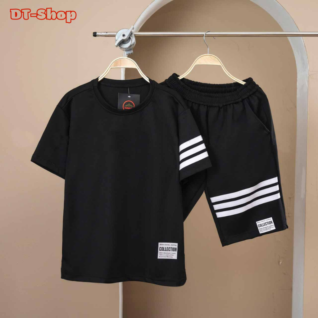 Đồ Bộ Nam Quần Áo Mùa Hè mặc nhà cộc tay thun lạnh,bộ thể thao nam 3 sọc hottrend đủ size S-->XL ...