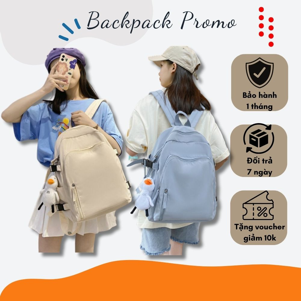 Balo nhỏ SuSu balo nữ thời trang chống nước nhiều ngăn trơn basic đựng ...