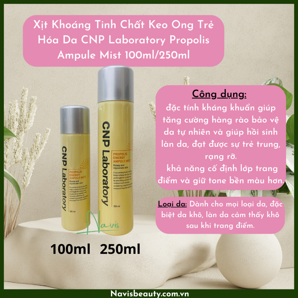 Xịt khoáng tinh chất keo ong trẻ hóa da CNP Laboratory Propolis Ampule Mist 100ml/250ml | Shopee ...