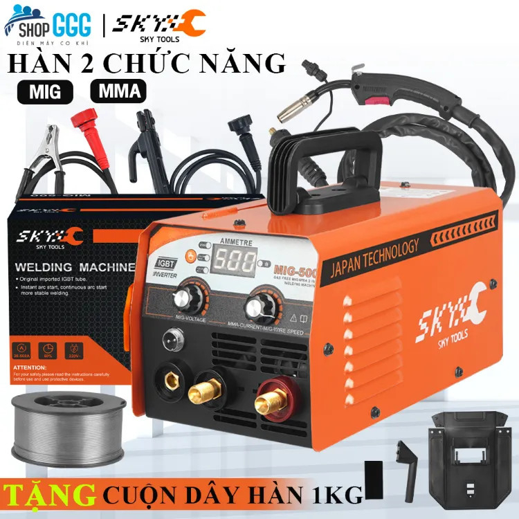 Máy Hàn MIG Không Dùng Khí SKYTOOL MIG500 - Máy hàn điện tử 2 chức năng: Hàn que - Hàn MIG không ...