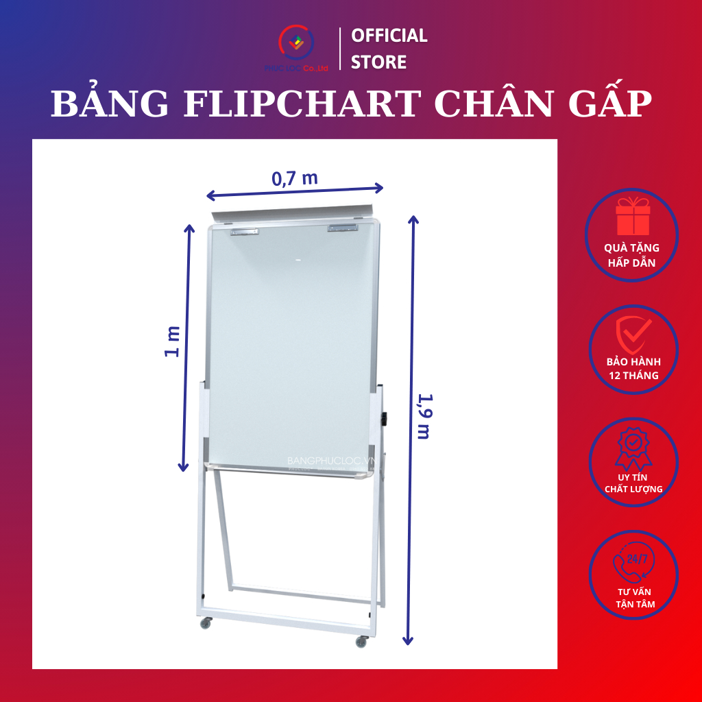 Bảng Flipchart chân gấp KT 0,7x1m - Bảng thuyết trình, hội thảo ...