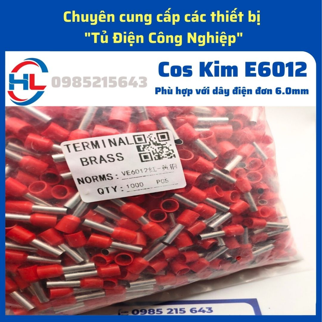 Đầu cos kim rỗng E6012, cos kim E6012, đầu cos kim rỗng dùng cho dây ...