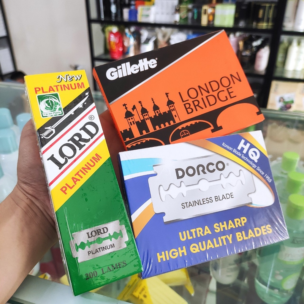 1 Hộp Dao Lam Dorco Dao Cạo râu Lord Platinum và Gillette london Tùy ...