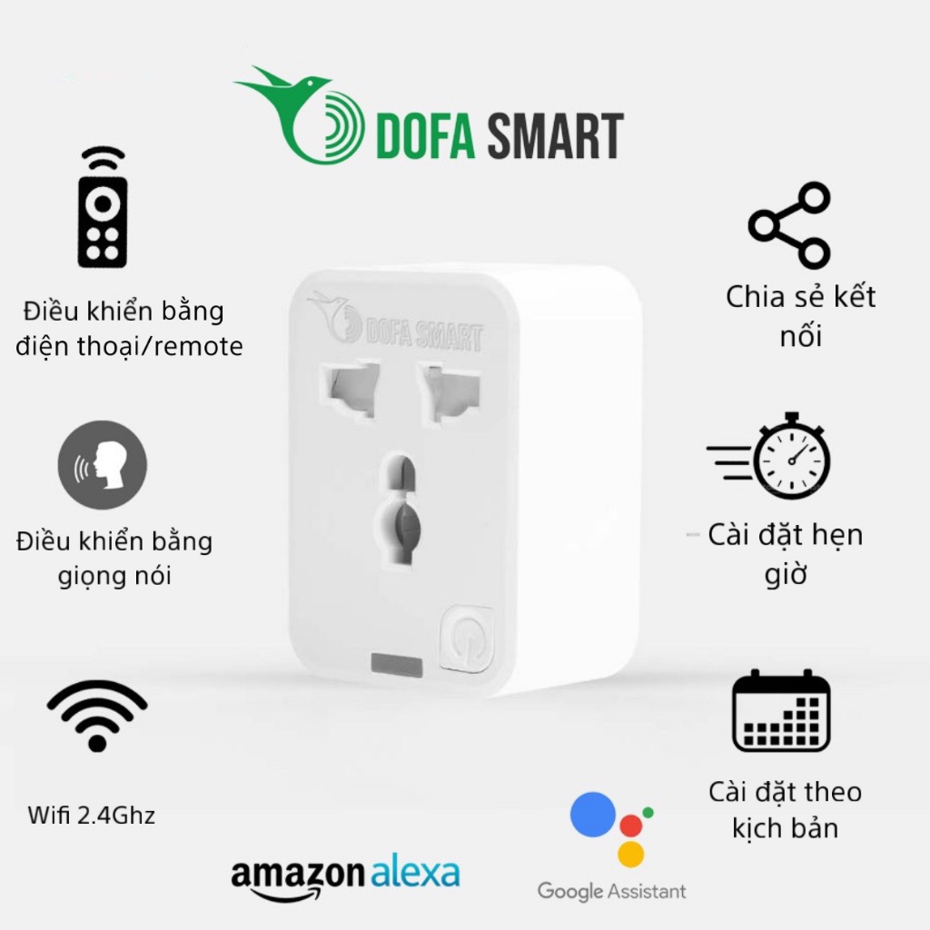 [DOFA SMART] Ổ cắm wifi thông minh 16A - Hẹn giờ bật tắt - Điều khiển ...