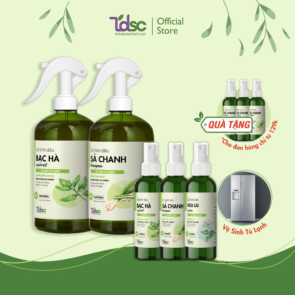 Chai Dung Dịch Vệ Sinh Khử Khuẩn Tủ Lạnh TINHDAUSACHANH 100ml/500ml Nước Xịt Thơm Khử Mùi Hôi ...