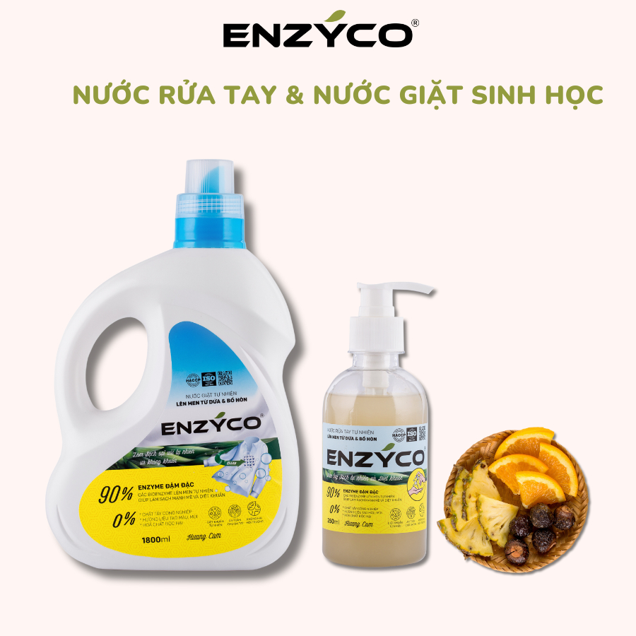 Combo Nước Giặt Và Nước Rửa Tay Sinh Học ENZYCO 90% Enzyme Từ Dứa An ...