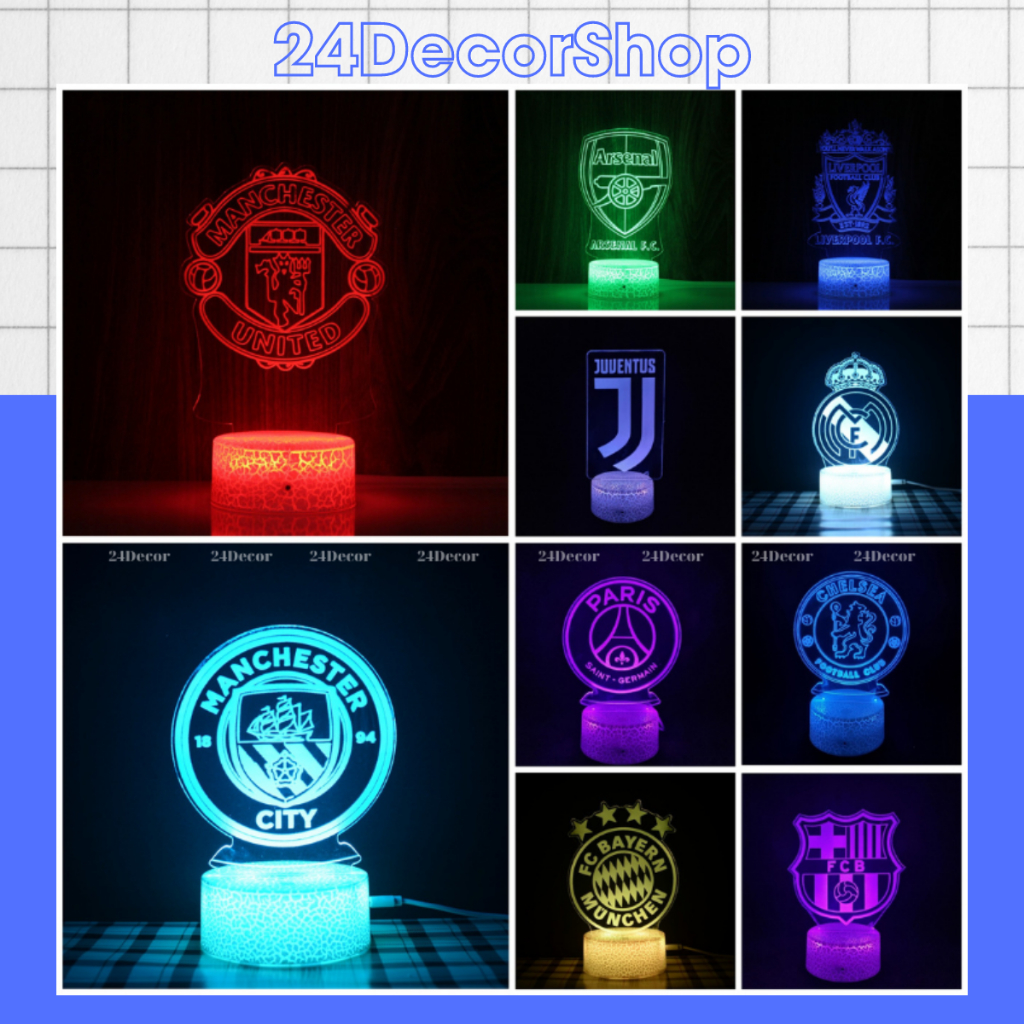 Đèn led trang trí 16 màu logo CLB manchester united, liverpool, chelsea ...