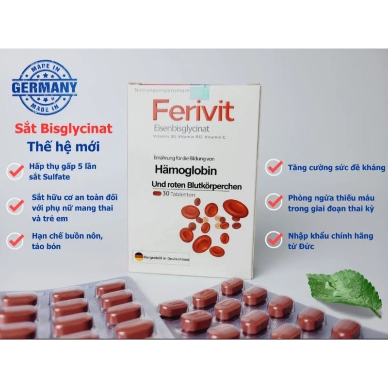 FERIVIT Sắt Hữu Cơ Bisglycinat Nhập Khẩu Đức | Shopee Việt Nam
