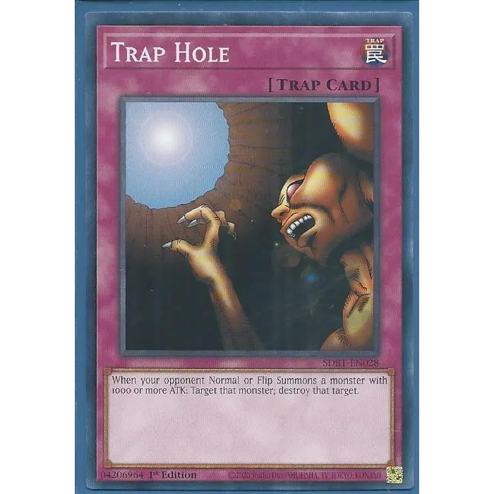 Thẻ bài Yu-Gi-Oh SDBT-EN028 Trap Hole – Common | Shopee Việt Nam