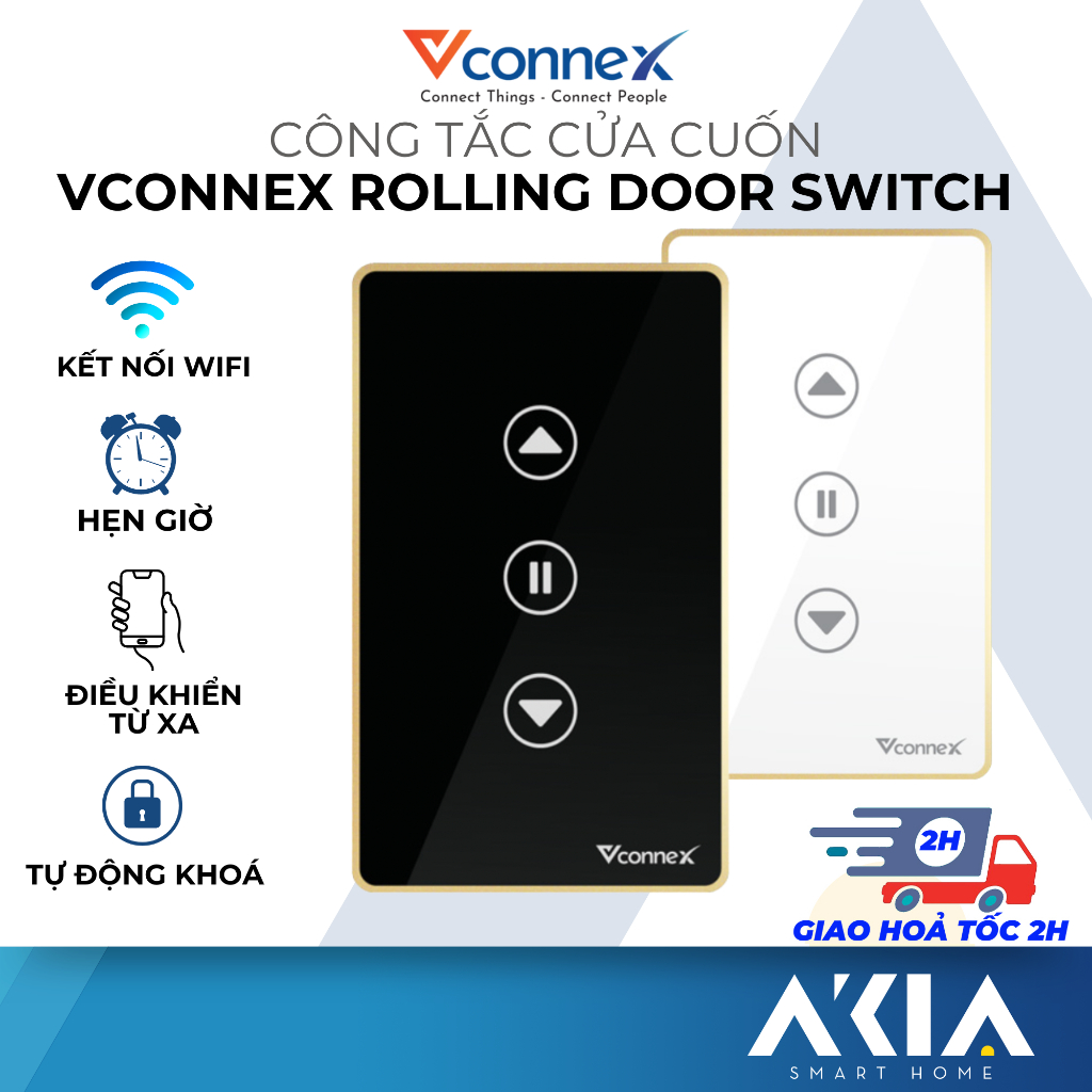 Công tắc cửa cuốn thông minh Vconnex, điều khiển cửa cuốn từ xa, hẹn giờ đóng/ mở tự động, chế ...