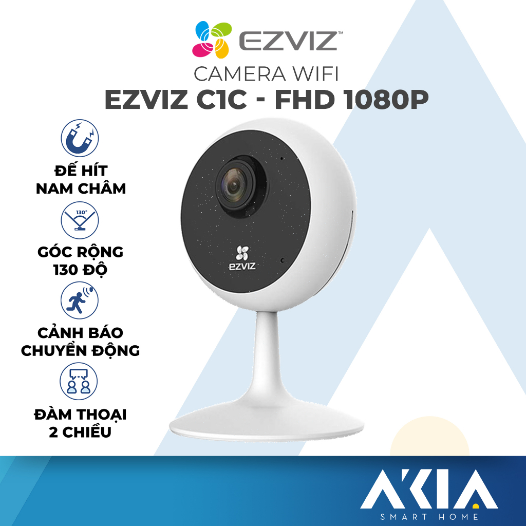 Camera trong nhà Ezviz C1C-B/ CB1, Full HD 1080p, ống kính 108 độ, đế ...