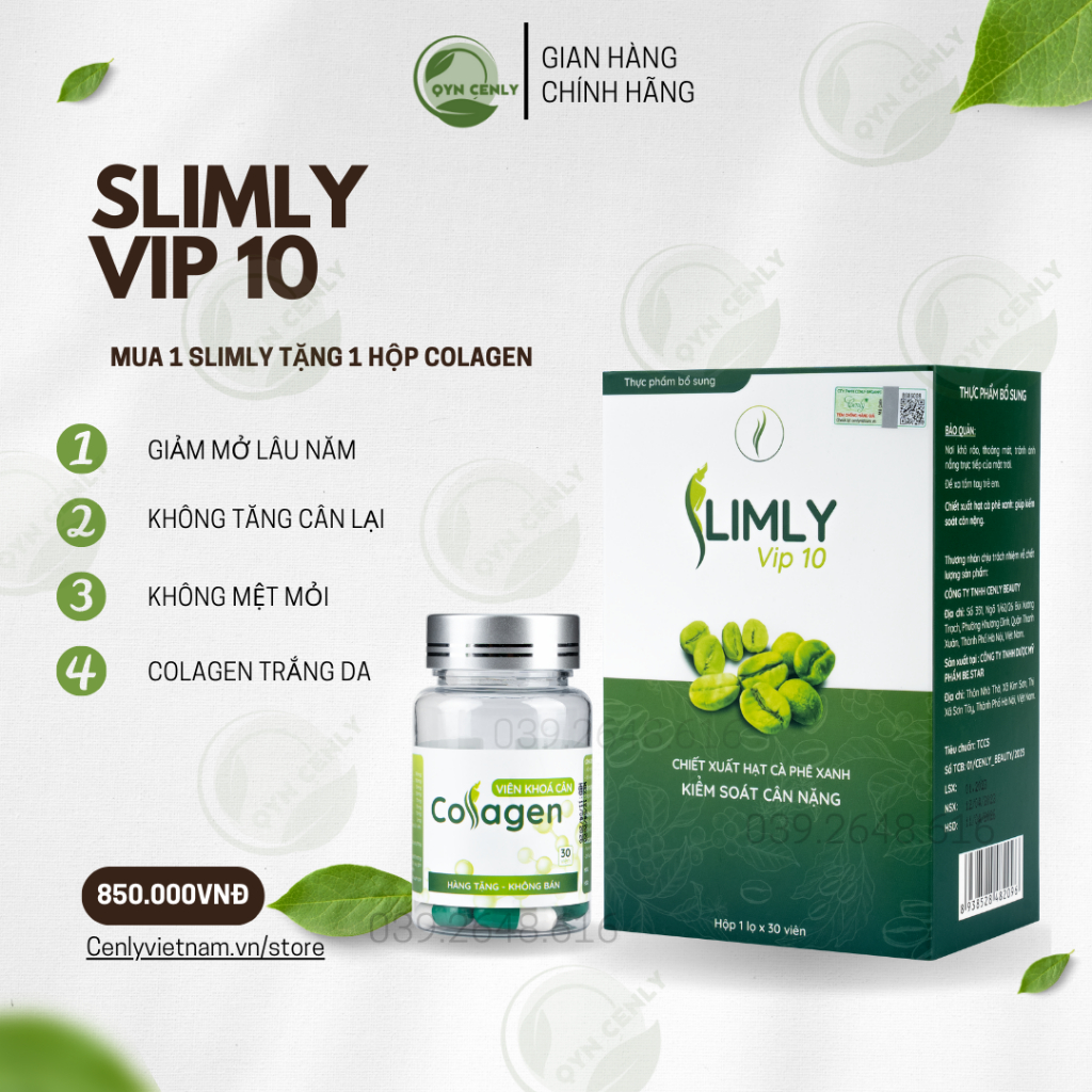 GIẢM CÂN SLIMLY VIP 10 [ dòng sản phẩm cao cấp C en ly] | Shopee Việt Nam