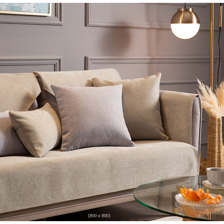 (LINEN DÀY ĐẸP) Vỏ Bọc Gối Vuông, Gối tựa lưng màu trơn thoáng khí hiện ...