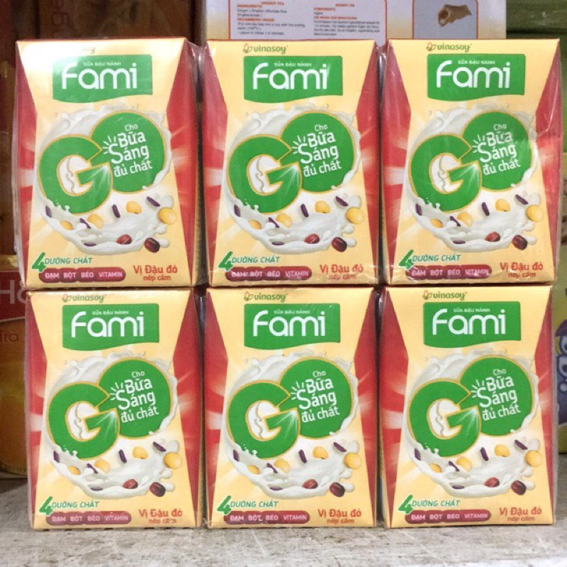 Lốc Sữa Fami Đậu Đỏ Nếp Cẩm 200ml x6 hộp | Shopee Việt Nam