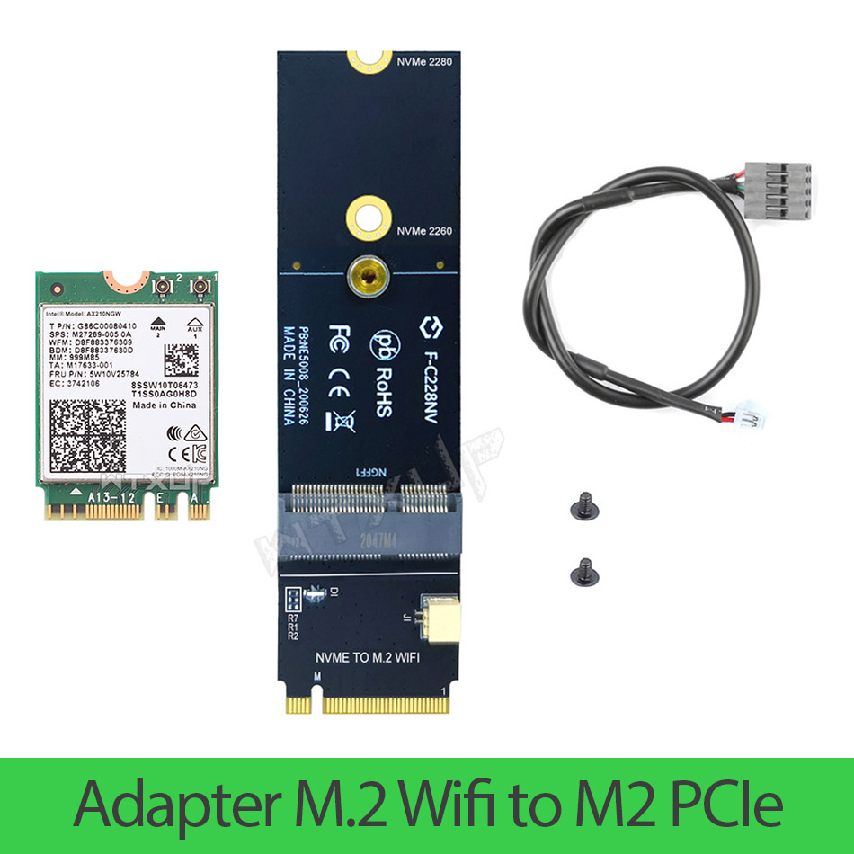 Adapter chuyển đổi M2 Wifi Key E. A E Key to M2 PCIe 2280. Lắp đặt card ...