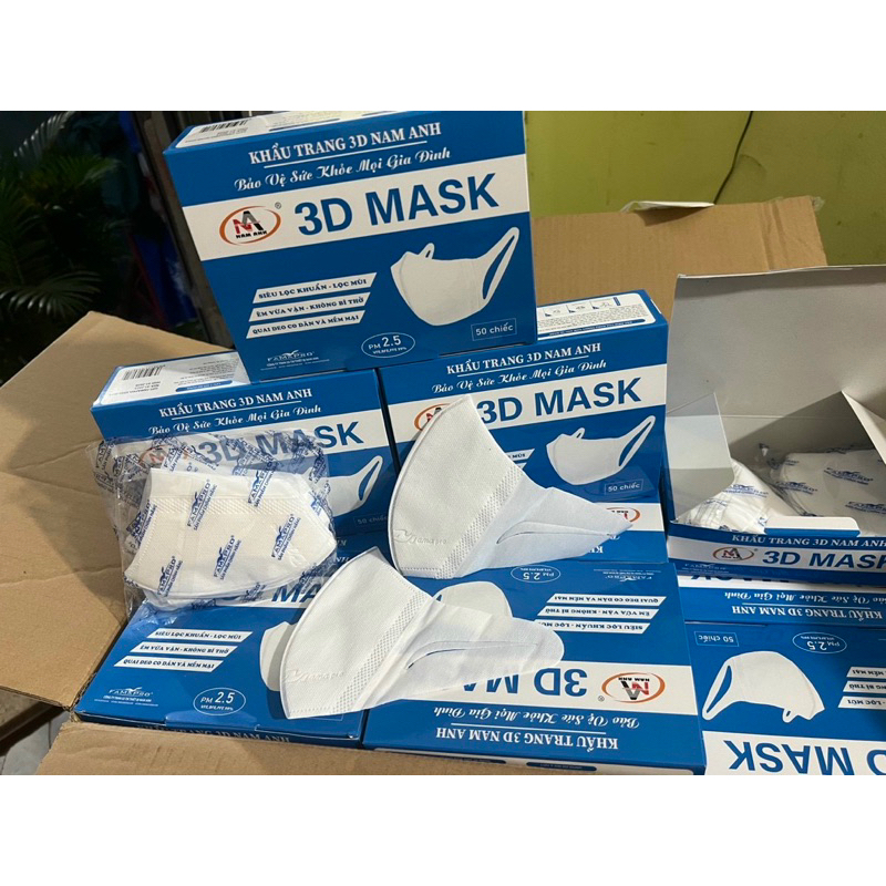 hộp 50cái khẩu trang 3d Mask Famapro (Nam anh) hàng chính hãng | Shopee ...