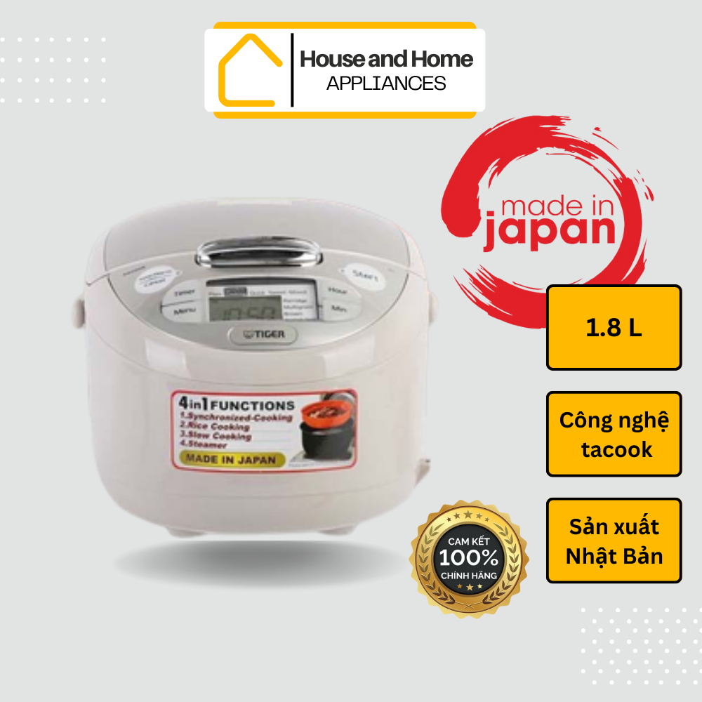 Nồi cơm điện tử TIGER JAX-S18W 1.8 lít - Sản xuất và nhập khẩu từ Nhật ...