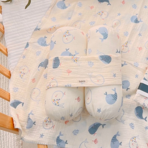 Bộ gối chặn bông cho bé Boona vải muslin cao cấp kết hợp với bông kháng khuẩn giúp bé ngủ ngon ...