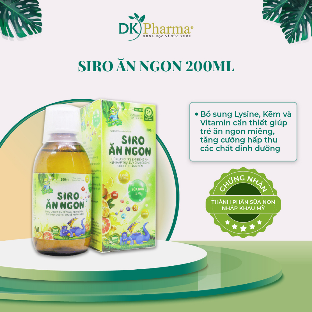 Siro ăn ngon DK Pharma 200ml giúp trẻ ngon miệng, tăng cường hấp thu ...