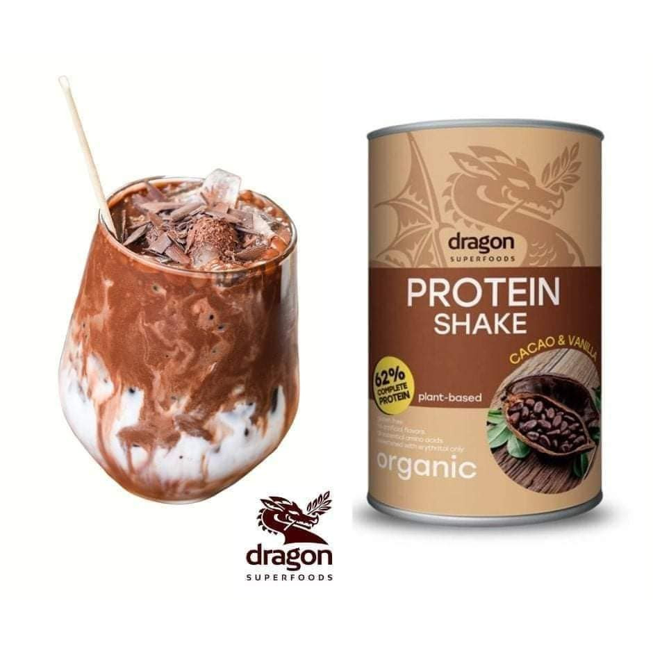 Bột protein shake thực vật hữu cơ vị Cacao và vinilla Dragon Superfoods ...