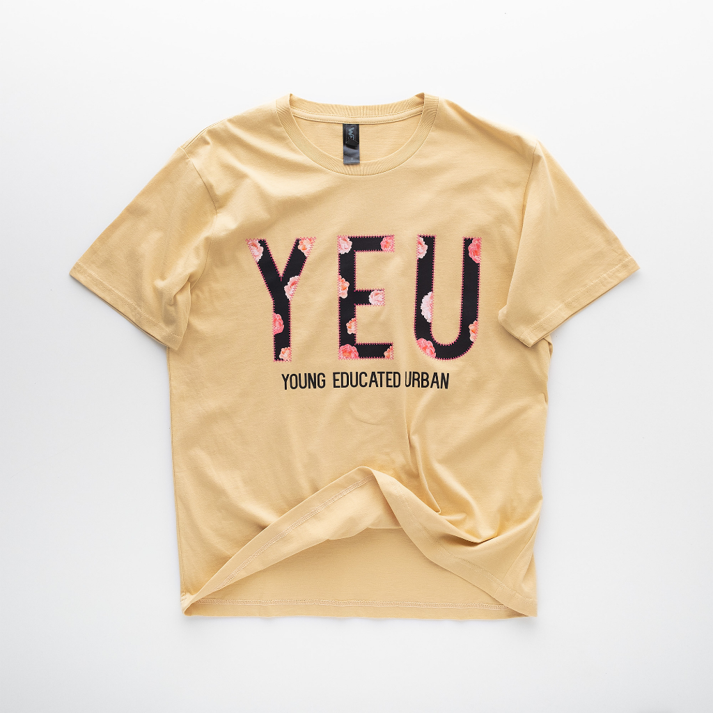 Áo Regular Fit YEU M12 - Màu Vàng - 100% Cotton 2C - Cổ bo tròn UNIK ...