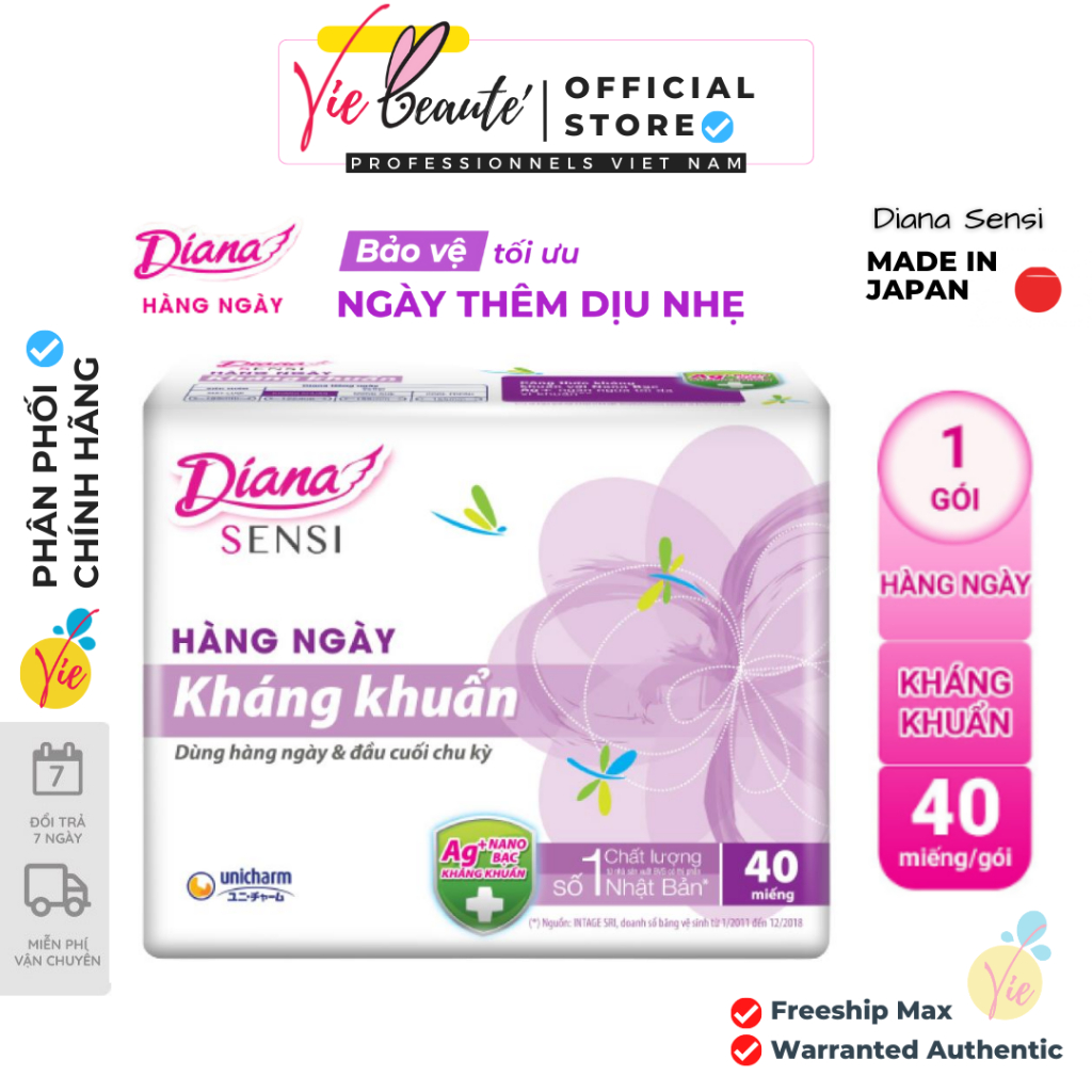 BVS Diana Sensi - Băng Vệ Sinh Diana Sensi Hàng Ngày Kháng Khuẩn 40 ...