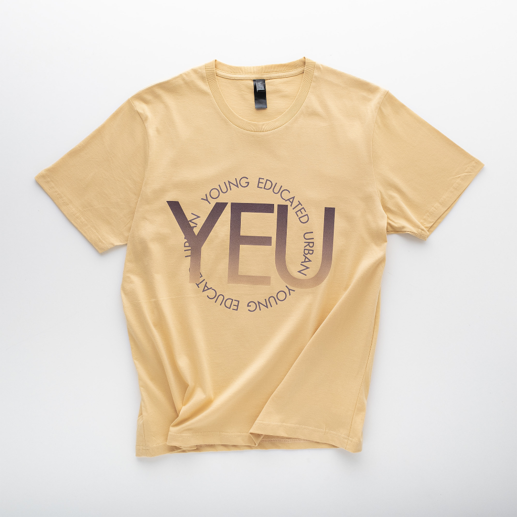 Áo Regular Fit YEU M23 - Màu Vàng - 100% Cotton 2C - Cổ bo tròn UNIK ...