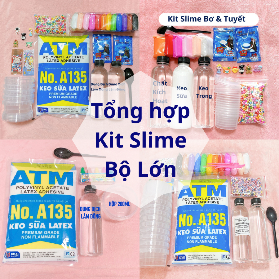 Tổng Hợp Các Bộ Kit Làm Slime Basic Slime Bơ Slime Mây Khổng Lồ Nhiều Món - Nguyên Liệu Làm ...