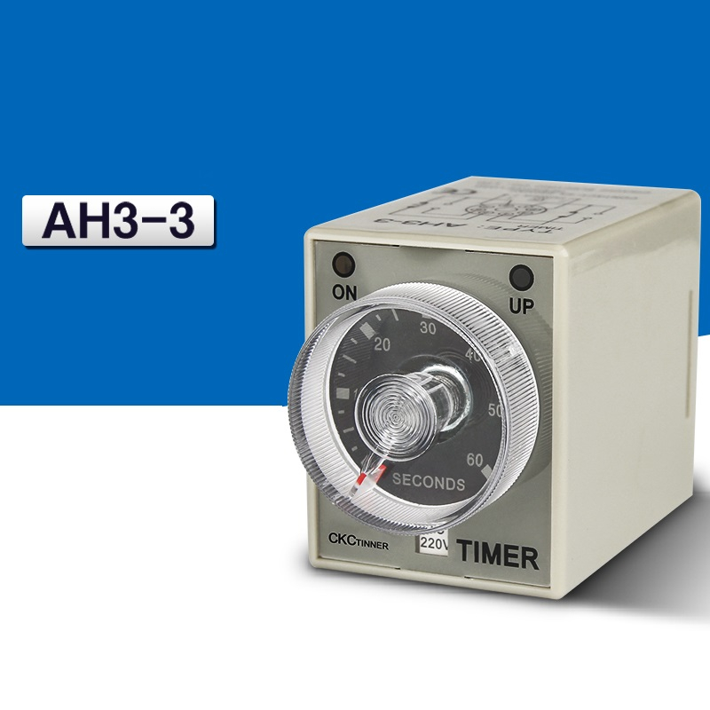 Timer cơ -Timer CKC AH3-3 rơ le thời gian 8 chân tròn điện áp 220VAC tặng kèm chân đế -BỘ ĐIỀU ...