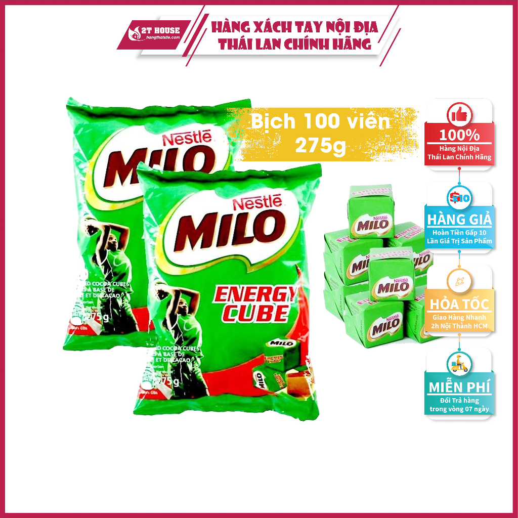 Kẹo milo cube/kẹo cacao sữa siêu thơm ngon Nestle Thái Lan bịch 100 viên 2T House Shop Hàng Thái ...