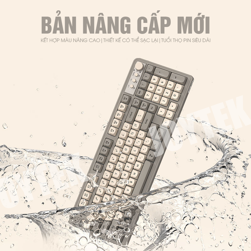 Bàn Phím Không Dây 3 Mode Kết Nối EWEADN V1 Pro - Bluetooth + 2.4GHz + Dây, LED RGB , Pin ...