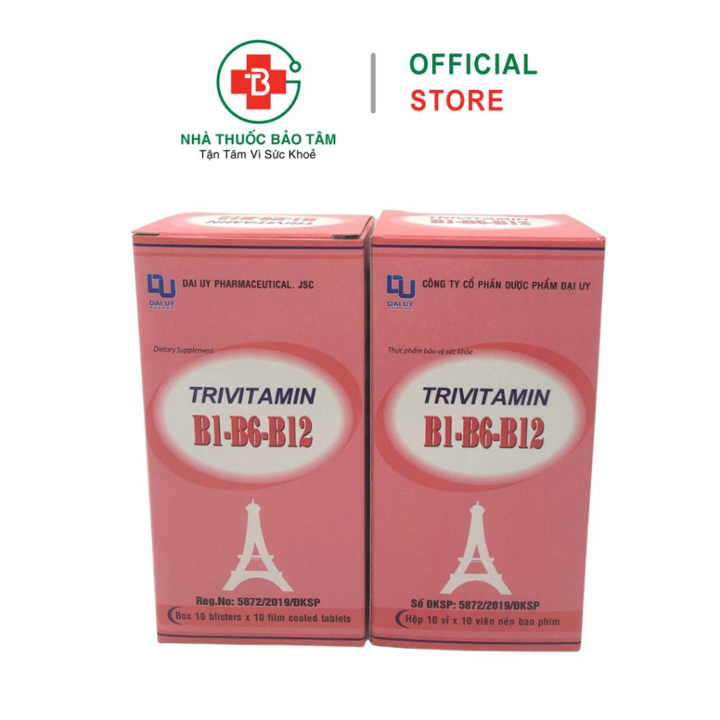 Trivitamin 3B B1- B6 - B12 hộp 100 viên nén - Bổ sung vitamin B1- B6 - B12 | Shopee Việt Nam