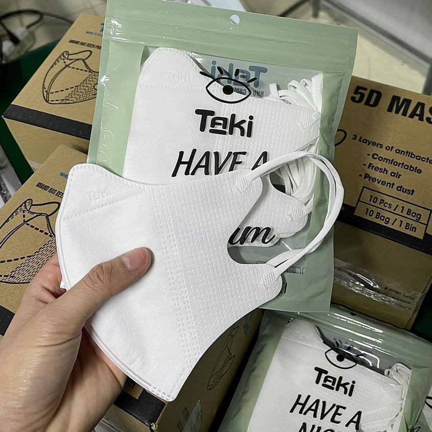 [Set 10 cái] Khẩu trang 5d mask TAKI màu trắng ( túi 10 cái) hàng chính ...
