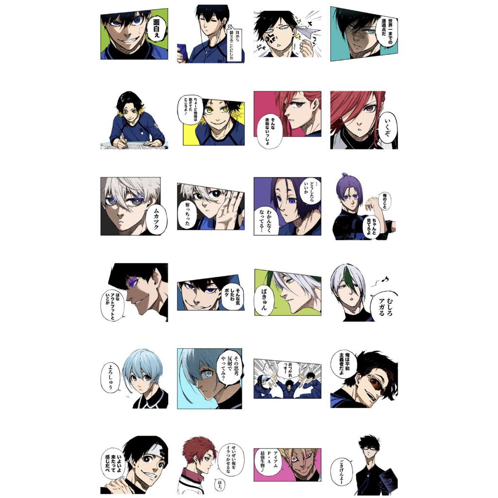 (Sẵn) Sticker Anime Blue Lock char sae, kaiser, rin, nagi, bachira ...