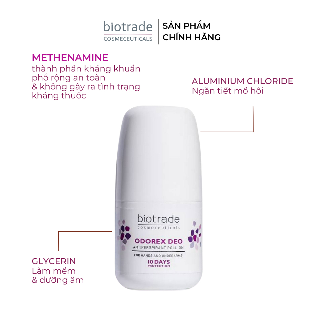 Lăn Khử Mùi Biotrade Odorex Deo Antiperspirant Roll On 40ml | Shopee ...