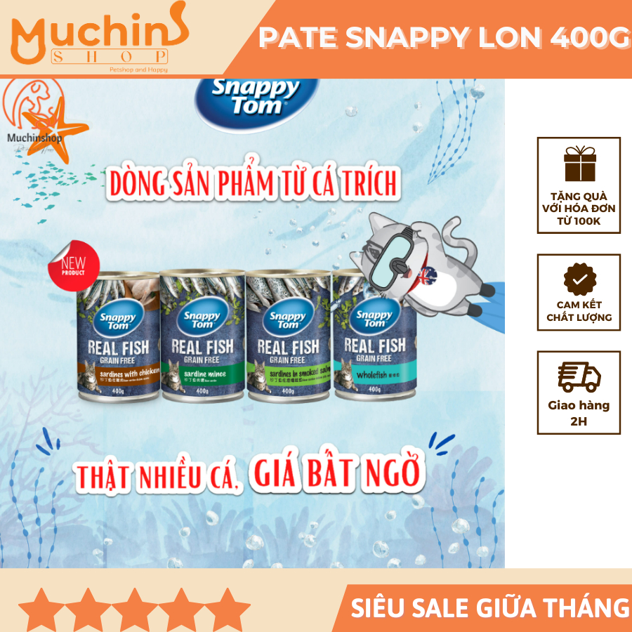 ( Hỏa Tốc 2H ) Pate Cho Mèo Snappy Tom Lon 400g Pate Mèo Thơm Ngon - Pate Snappy Tom 400gr ...